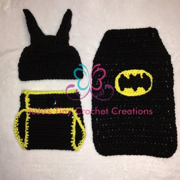 JuJu's Tiny Crochet Creations | Costumes | Crochet Infant Bat Superhero ...
